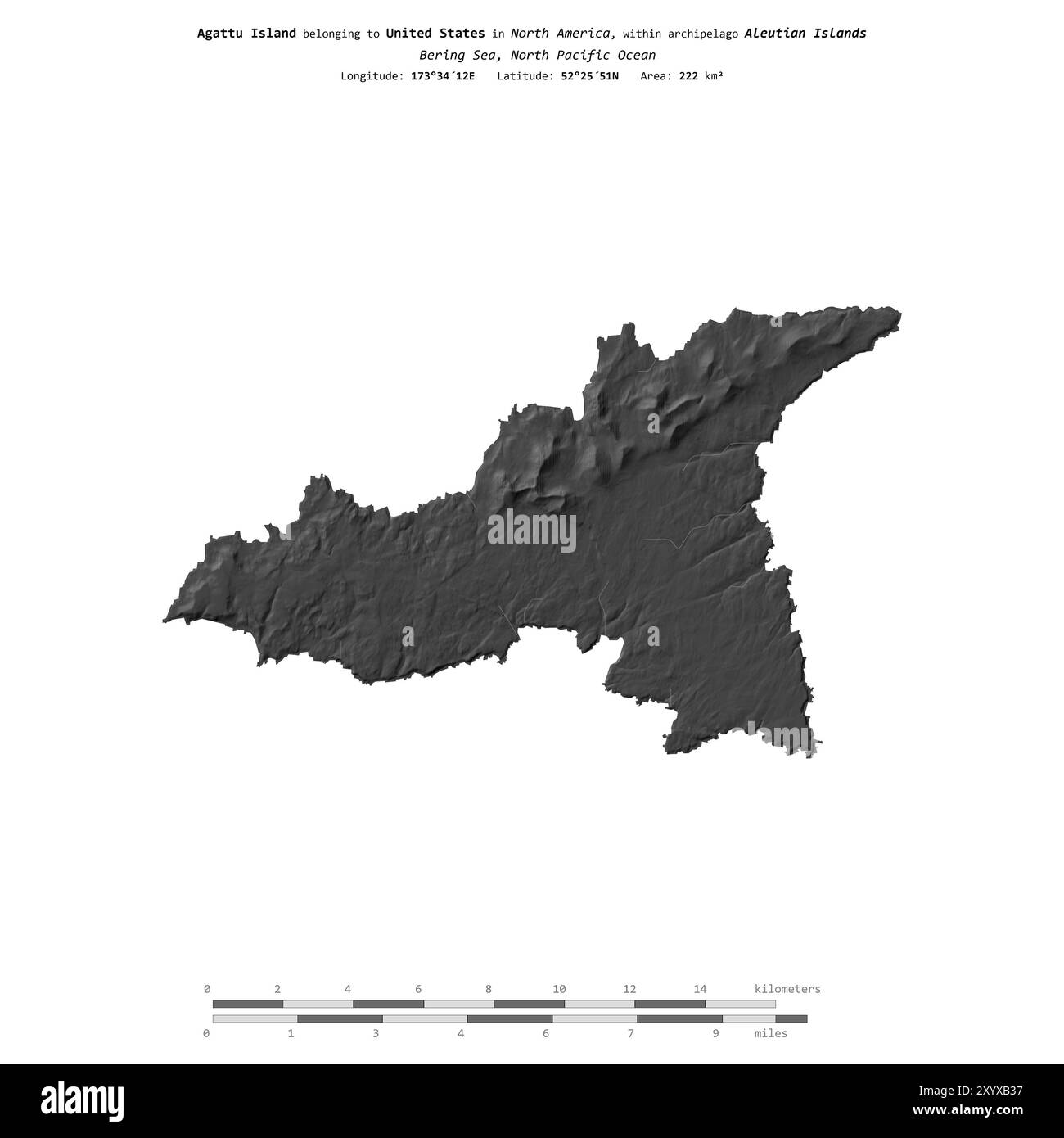 Agattu Island in the Bering Sea, belonging to United States, isolated ...