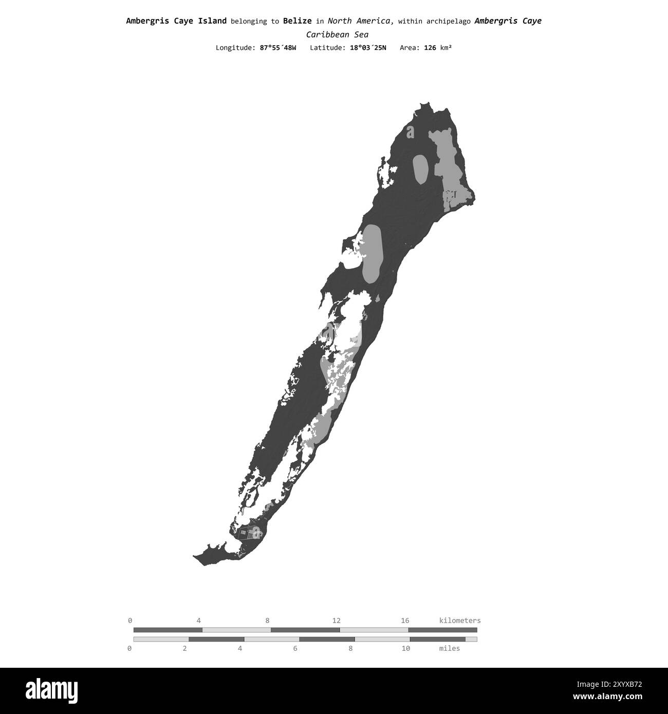 Ambergris Caye Island in the Caribbean Sea, belonging to Belize ...