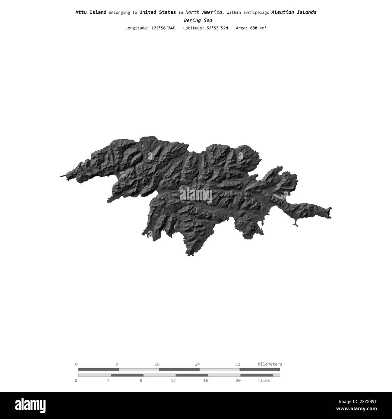 Attu island map Cut Out Stock Images & Pictures - Alamy