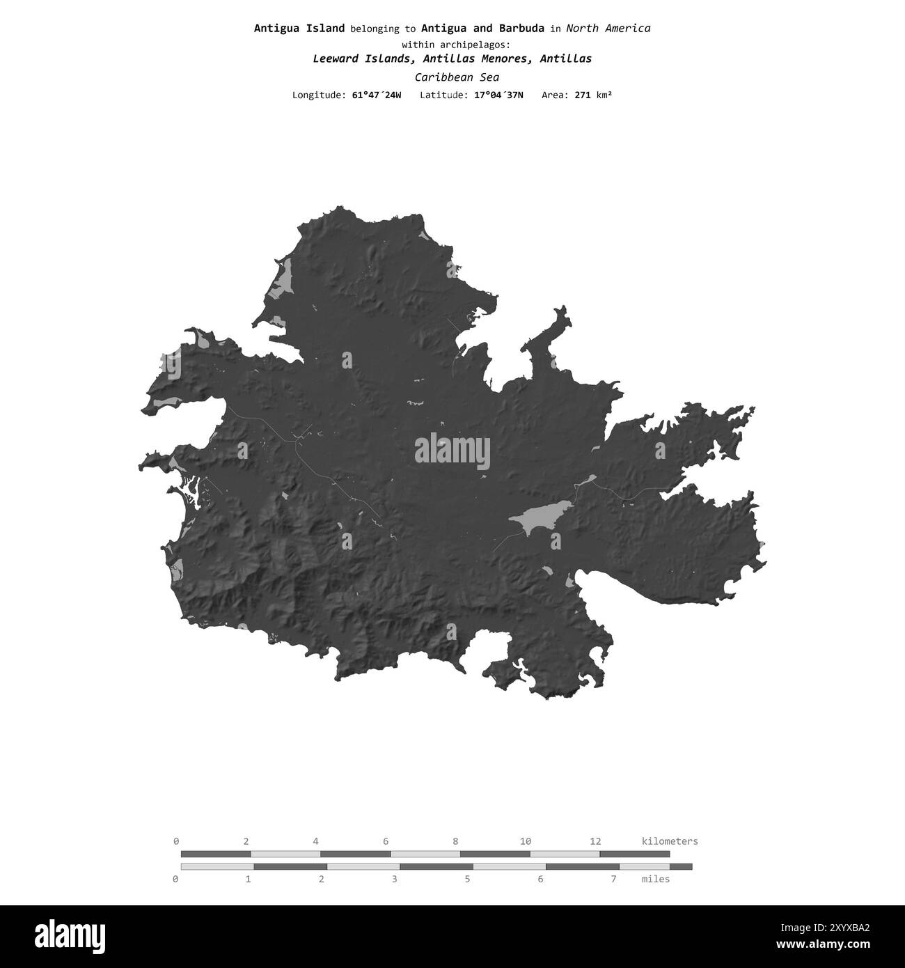 Antigua map hi-res stock photography and images - Alamy