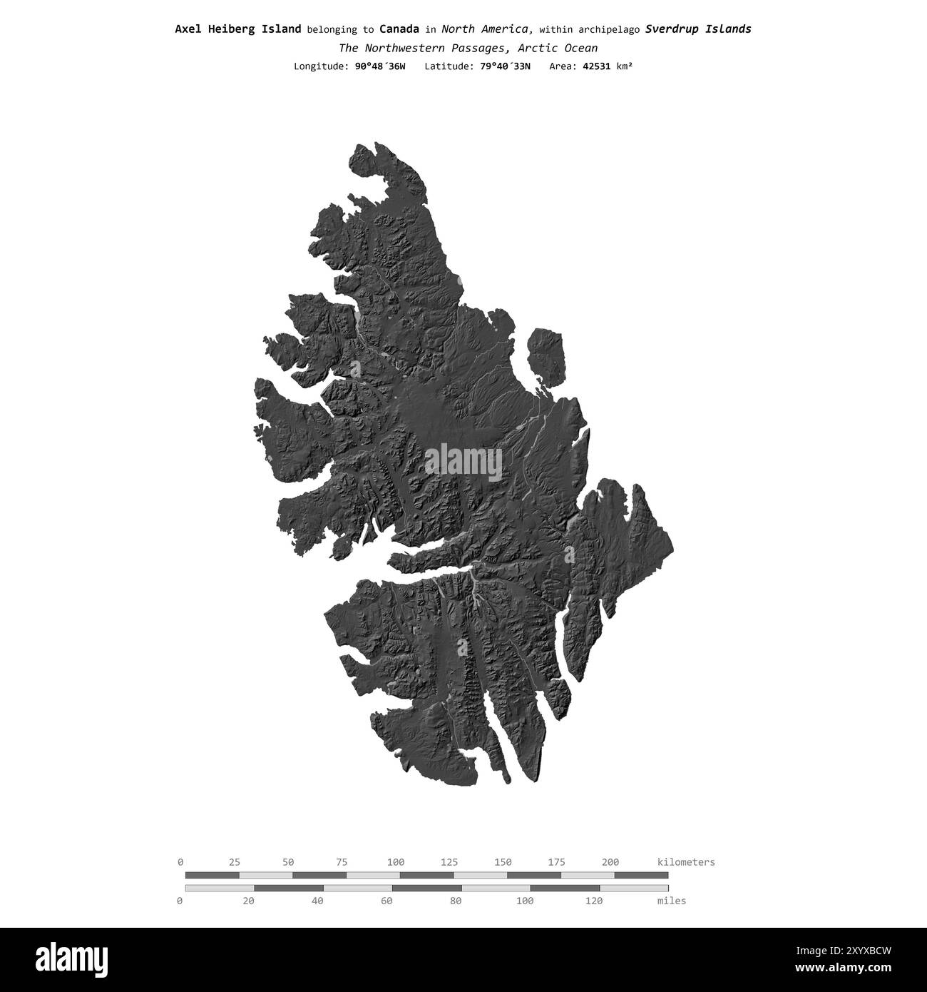 Axel Heiberg Island in the Arctic Ocean, belonging to Canada, isolated ...