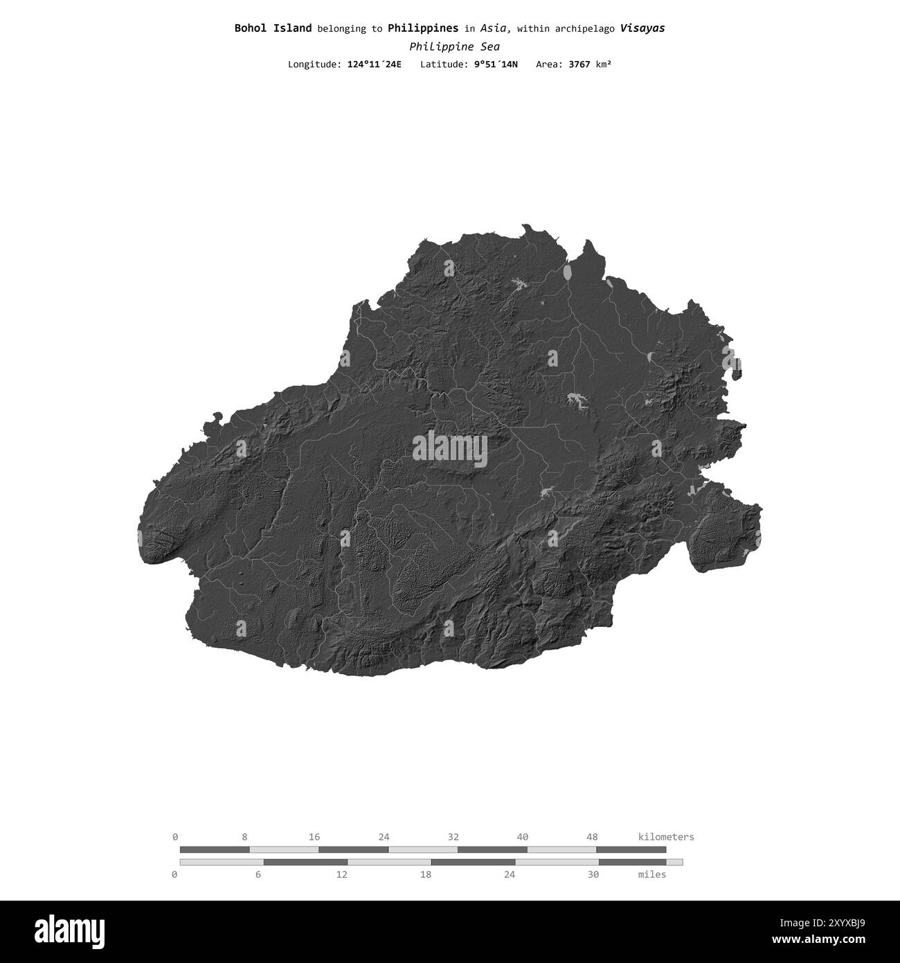 Bohol Island in the Philippine Sea, belonging to Philippines, isolated ...
