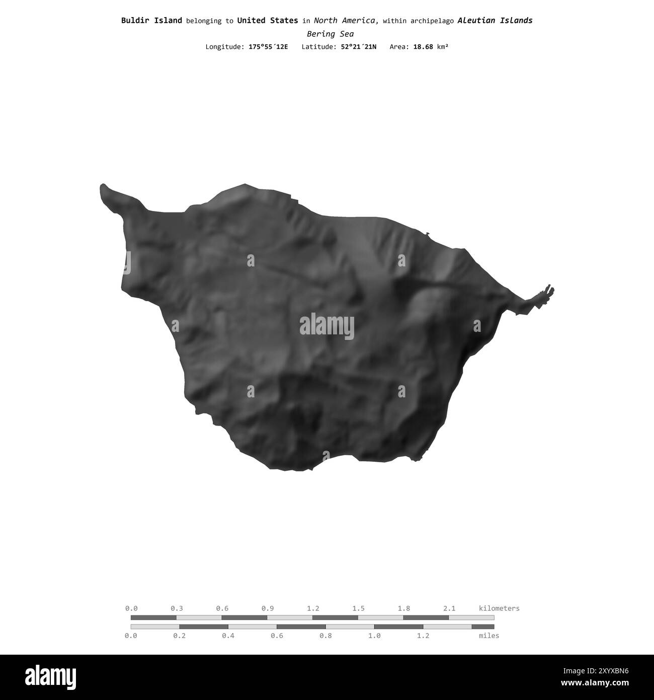 Buldir Island in the Bering Sea, belonging to United States, isolated ...