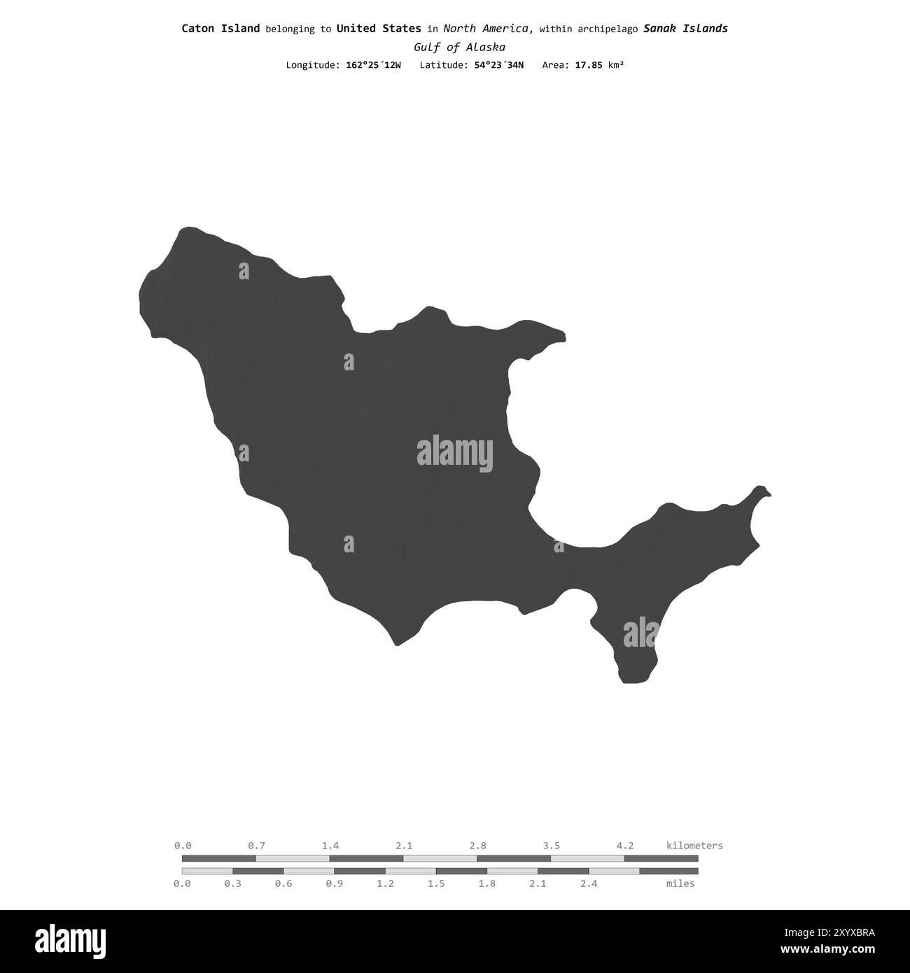 Caton Island in the Gulf of Alaska, belonging to United States ...