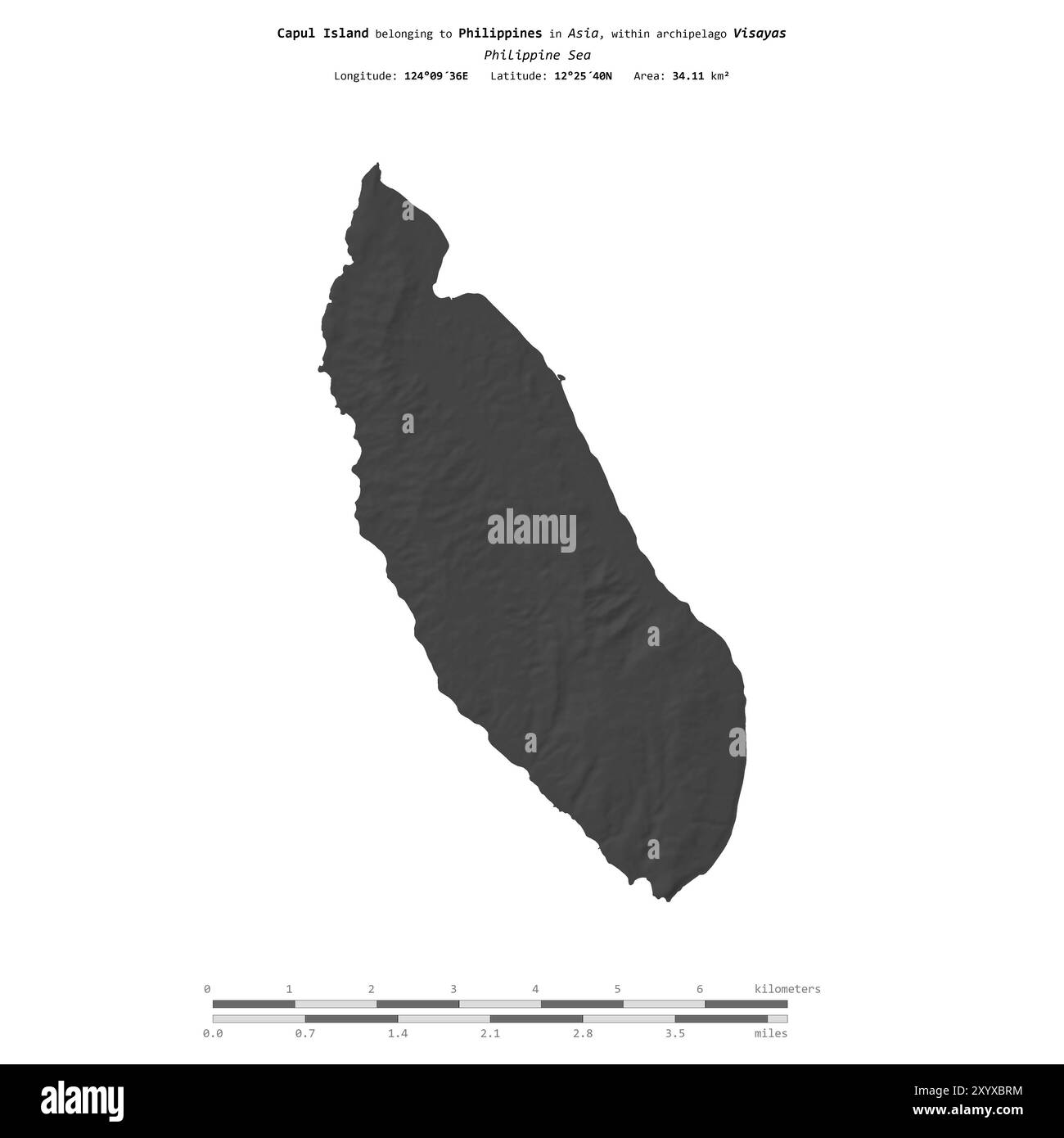 Capul Island in the Philippine Sea, belonging to Philippines, isolated ...