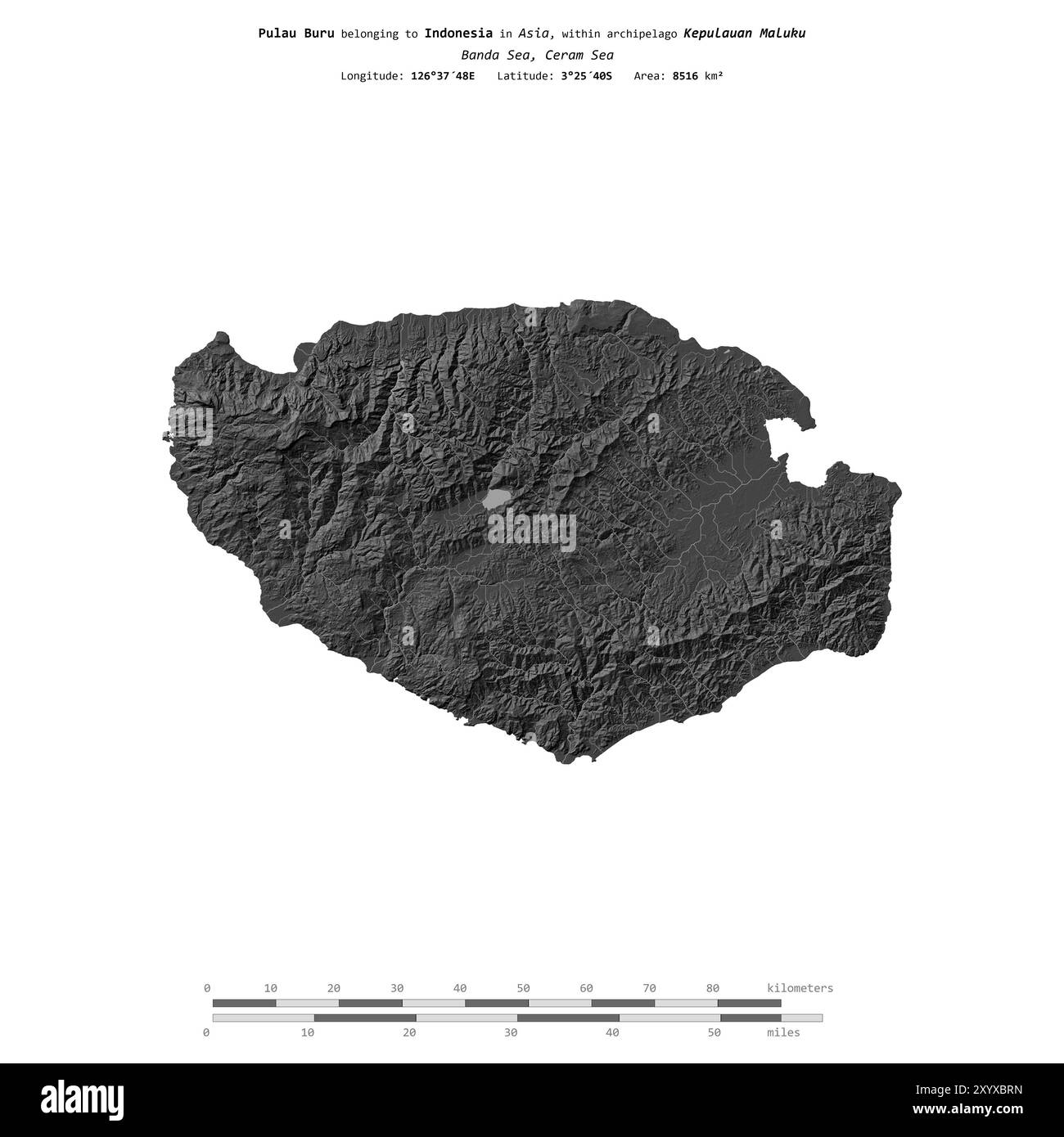 Buru outline map Black and White Stock Photos & Images - Alamy
