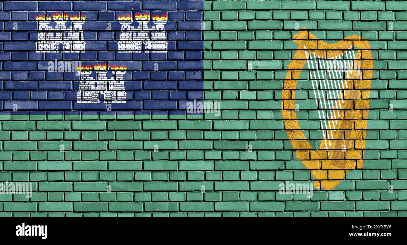 Flag of Dublin painted on brick wall Stock Photo - Alamy