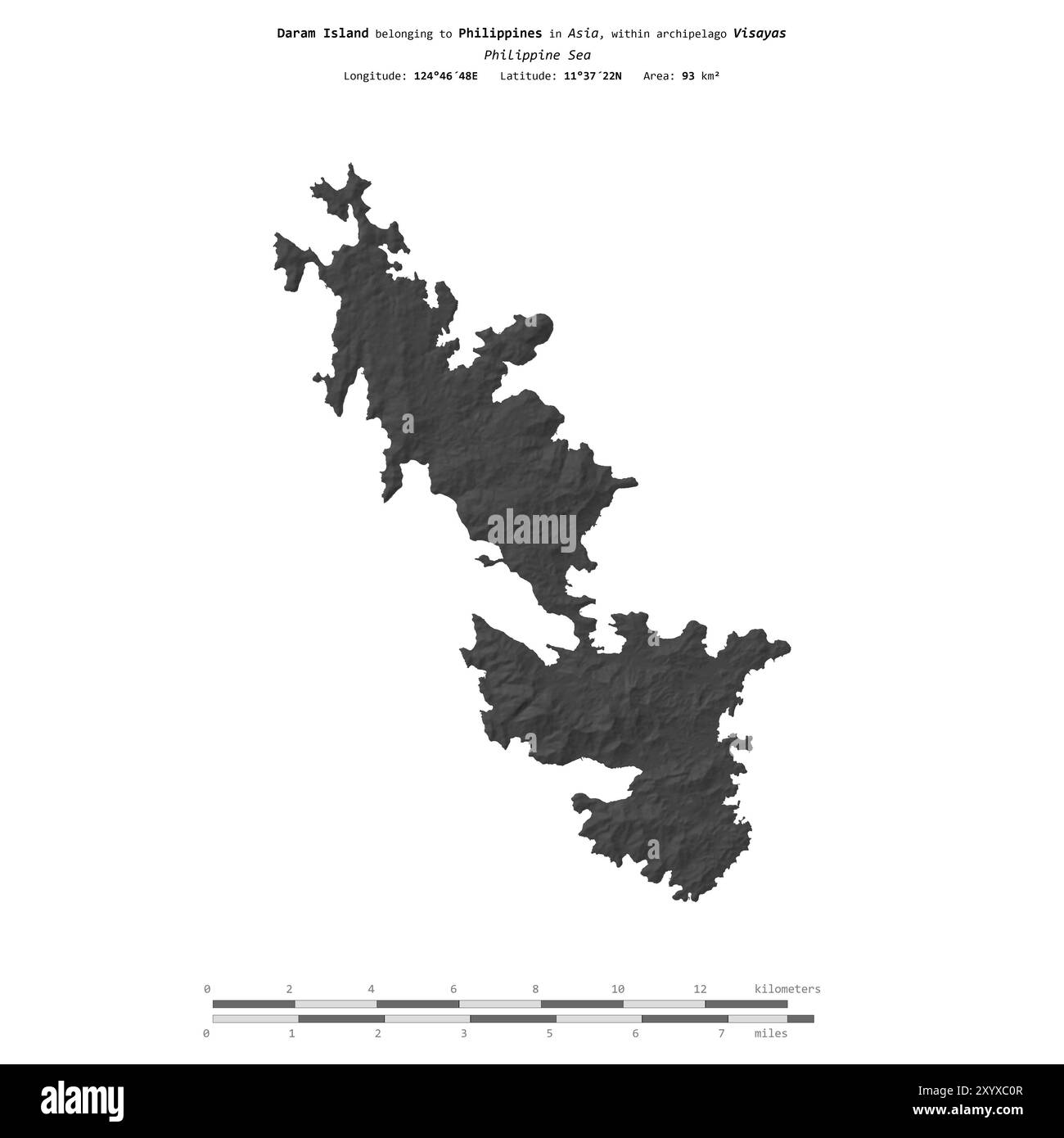 Daram Island in the Philippine Sea, belonging to Philippines, isolated ...