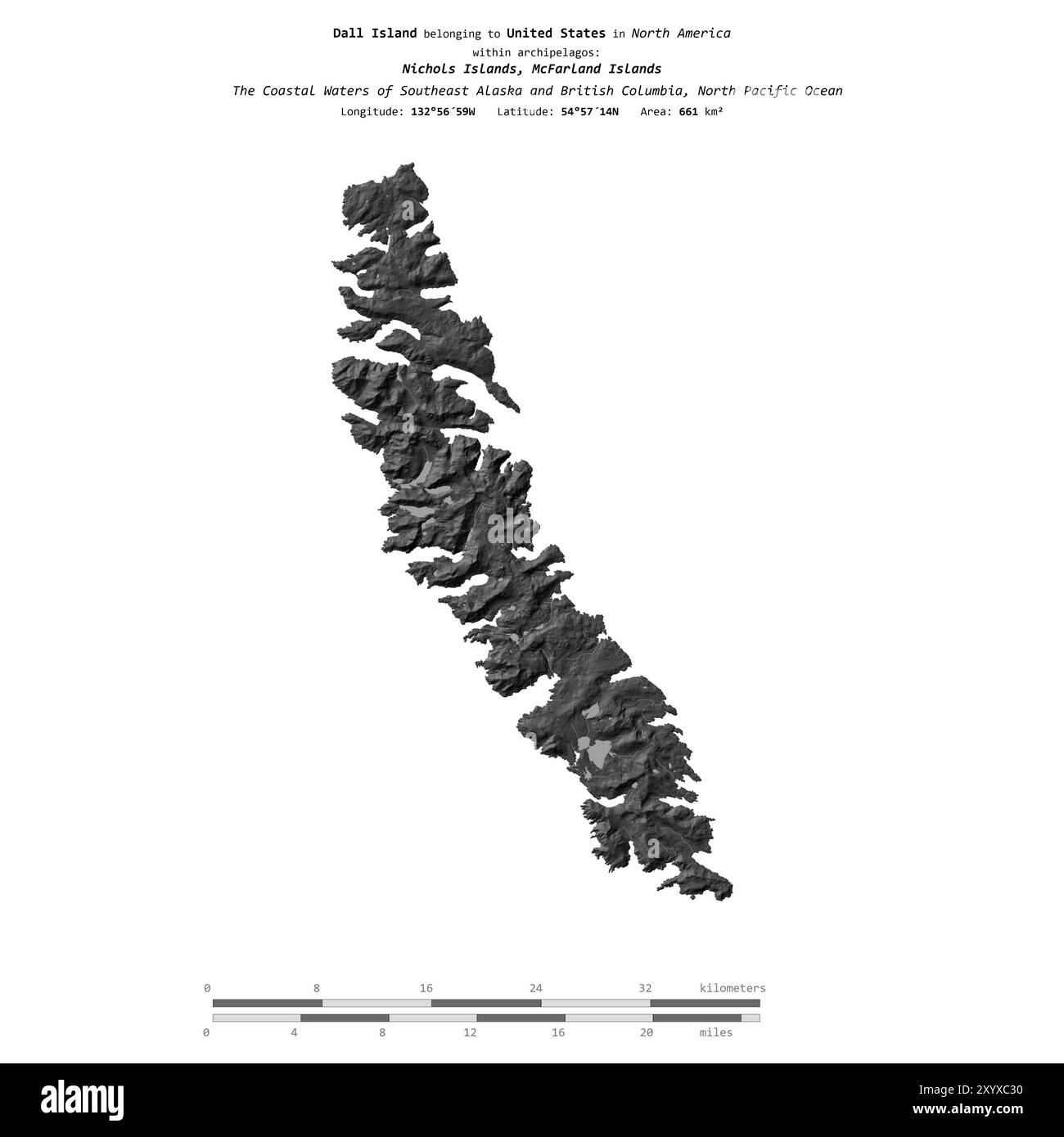 Dall Island in the North Pacific Ocean, belonging to United States ...