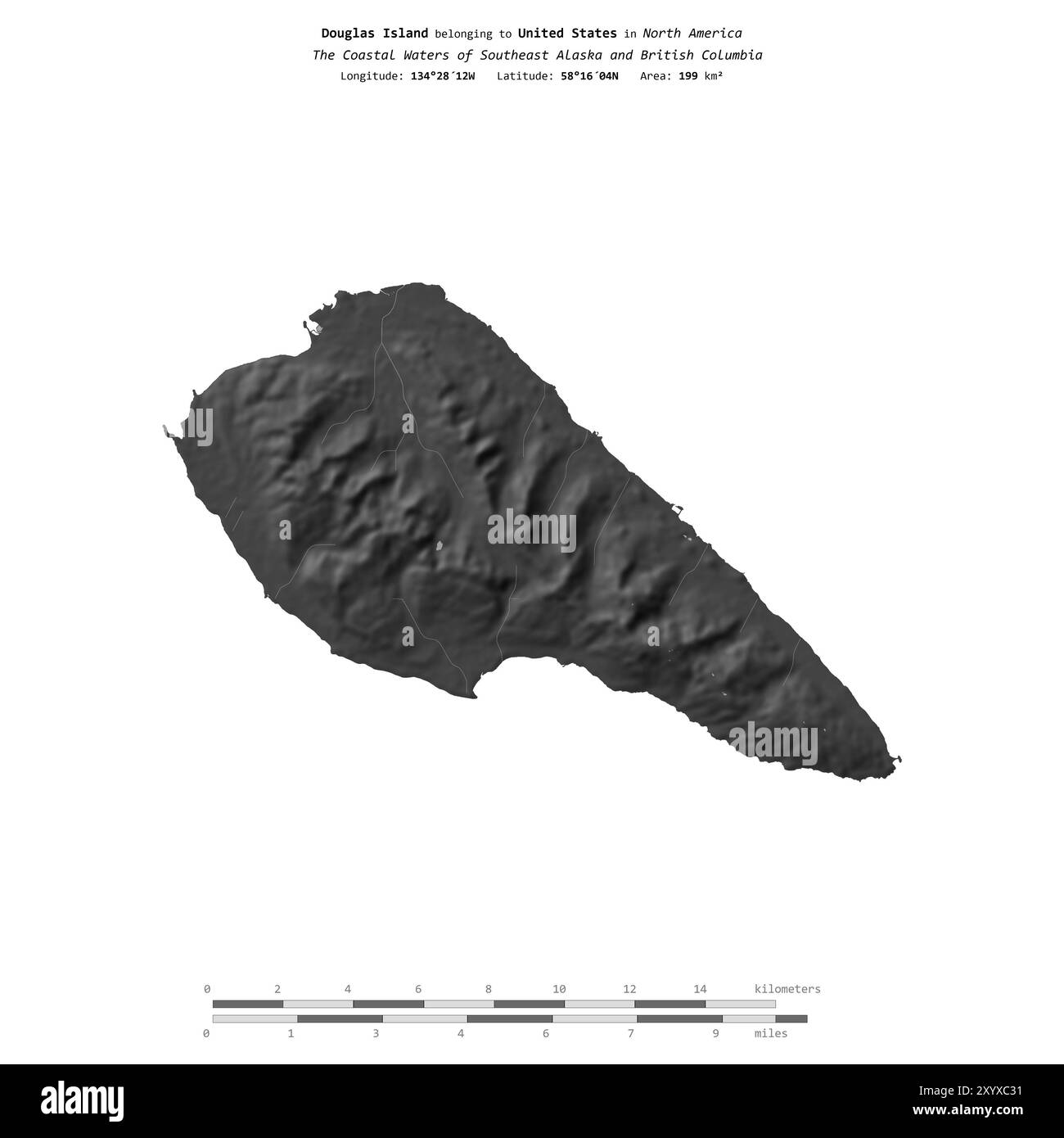 Douglas on a map Black and White Stock Photos & Images - Alamy