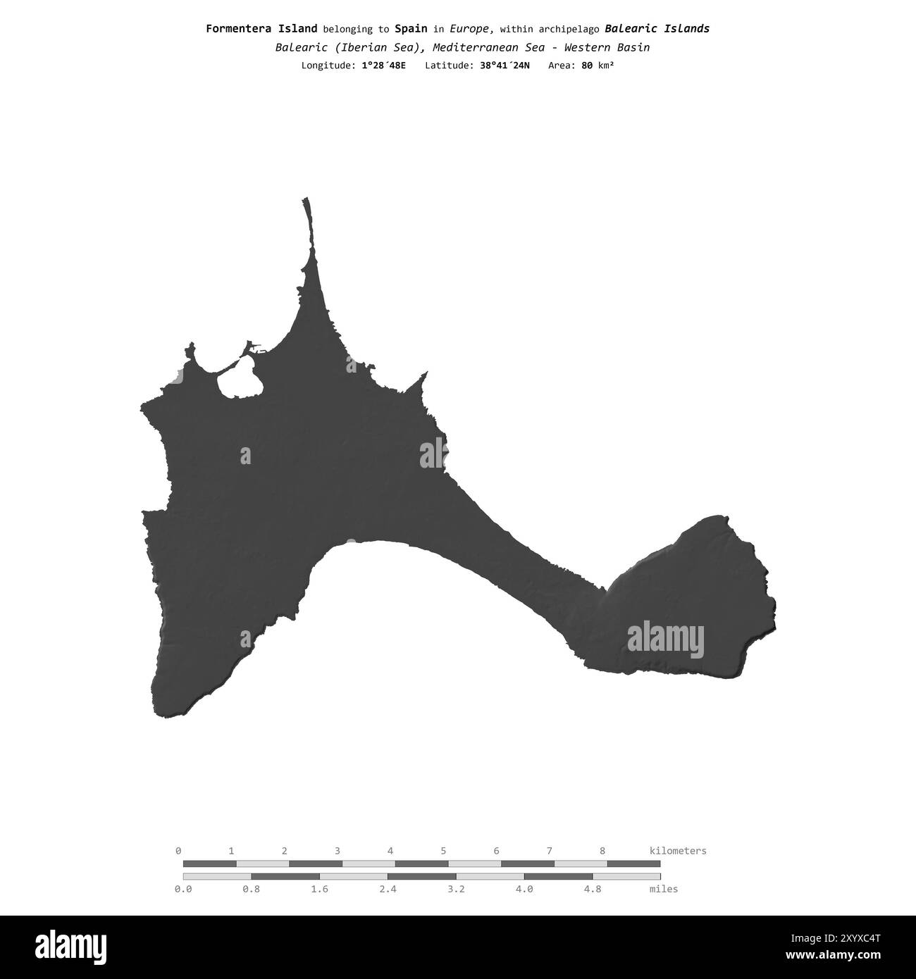 Formentera Island in the Balearic (Iberian Sea), belonging to Spain ...
