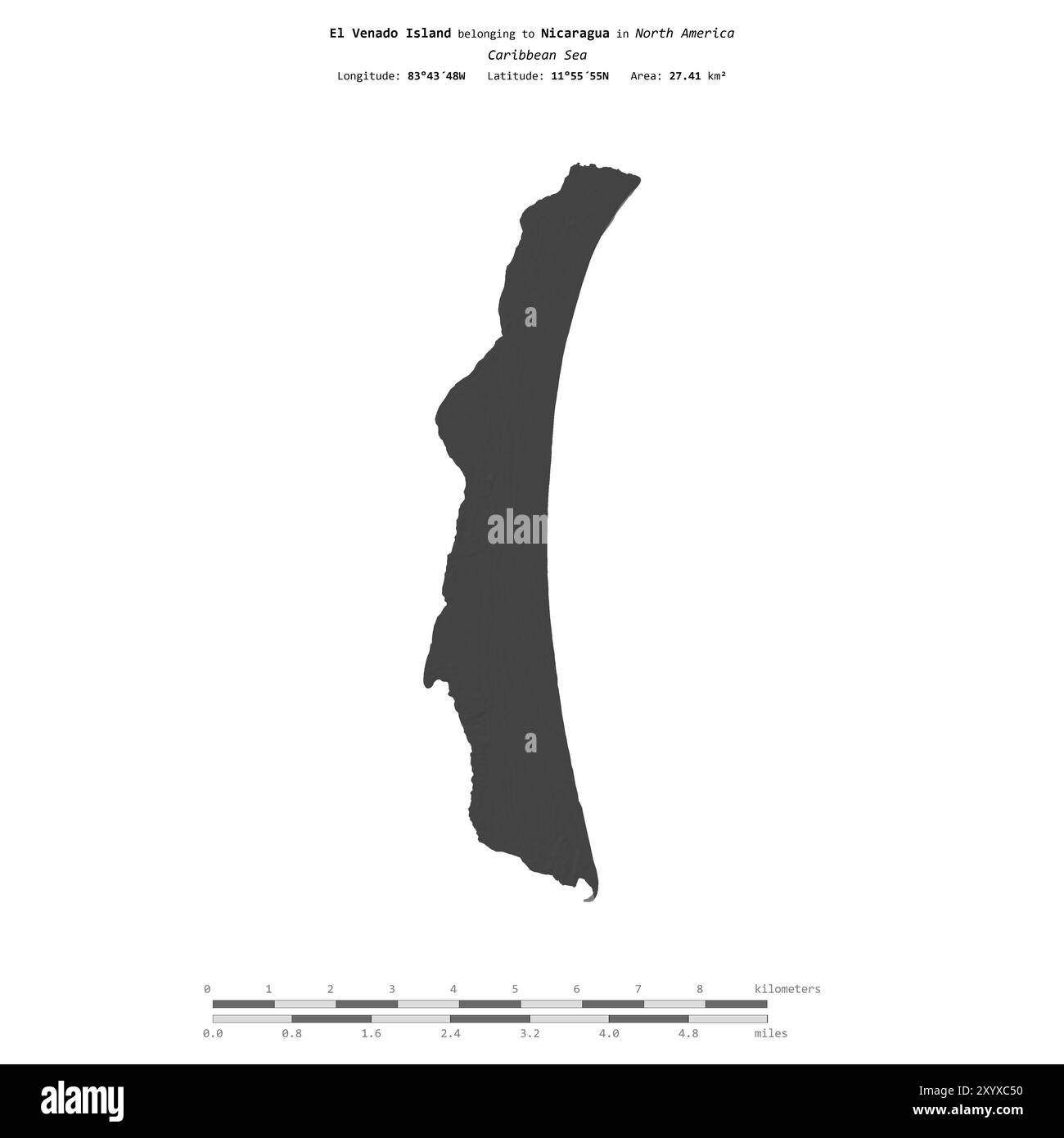 El Venado Island in the Caribbean Sea, belonging to Nicaragua, isolated ...
