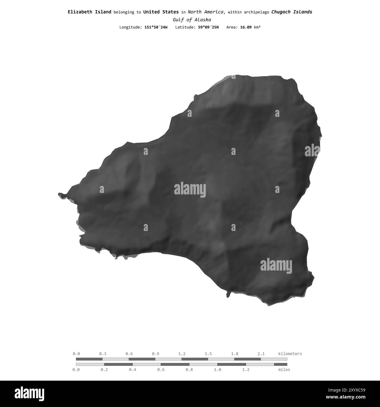 Elizabeth Island in the Gulf of Alaska, belonging to United States ...