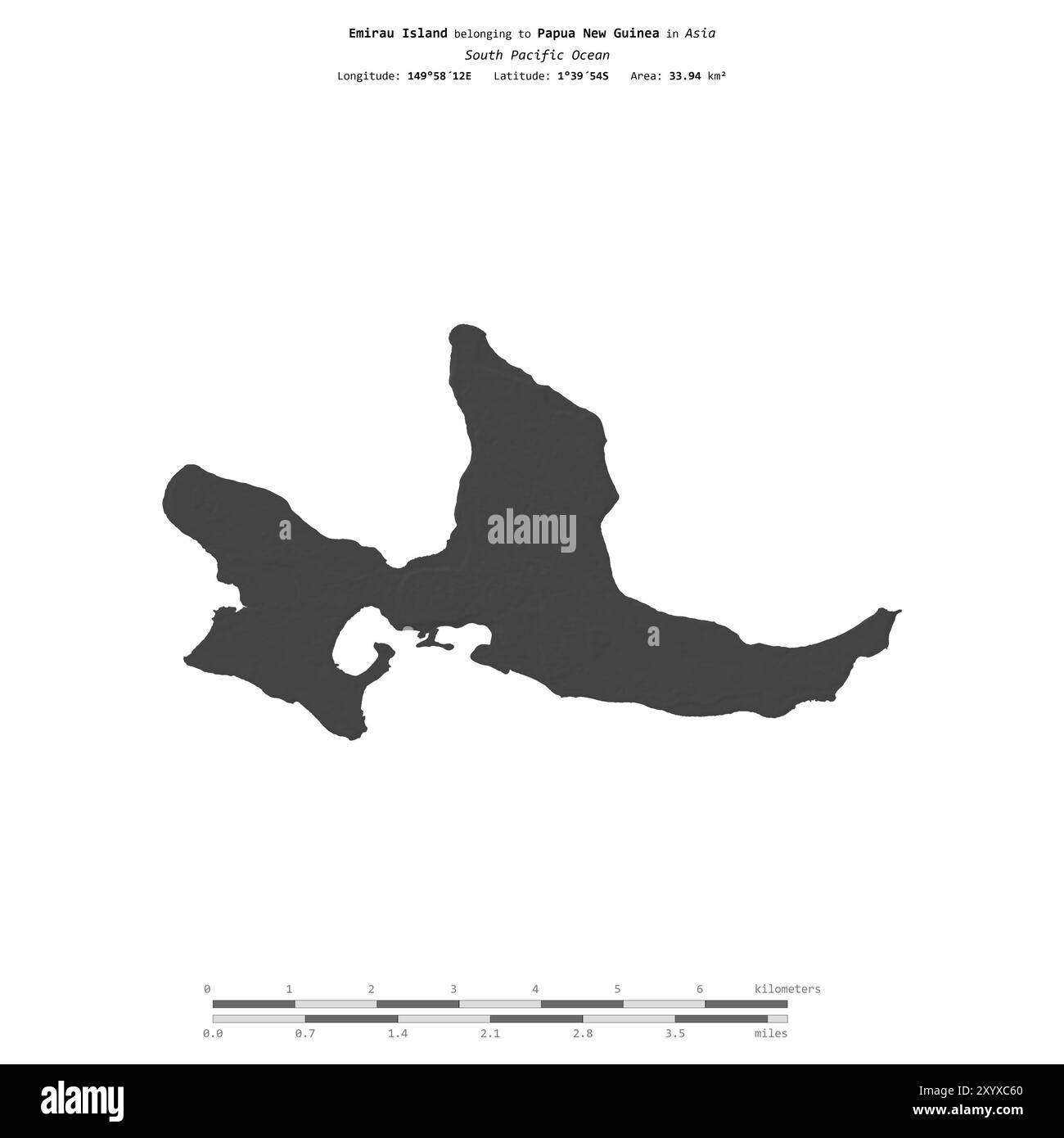 Emirau Island in the South Pacific Ocean, belonging to Papua New Guinea ...