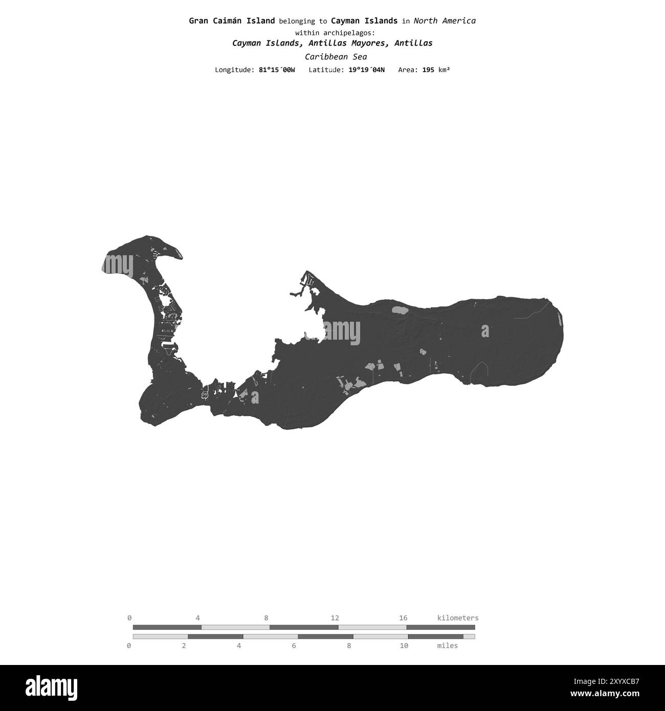 Gran Caiman Island in the Caribbean Sea, belonging to Cayman Islands ...