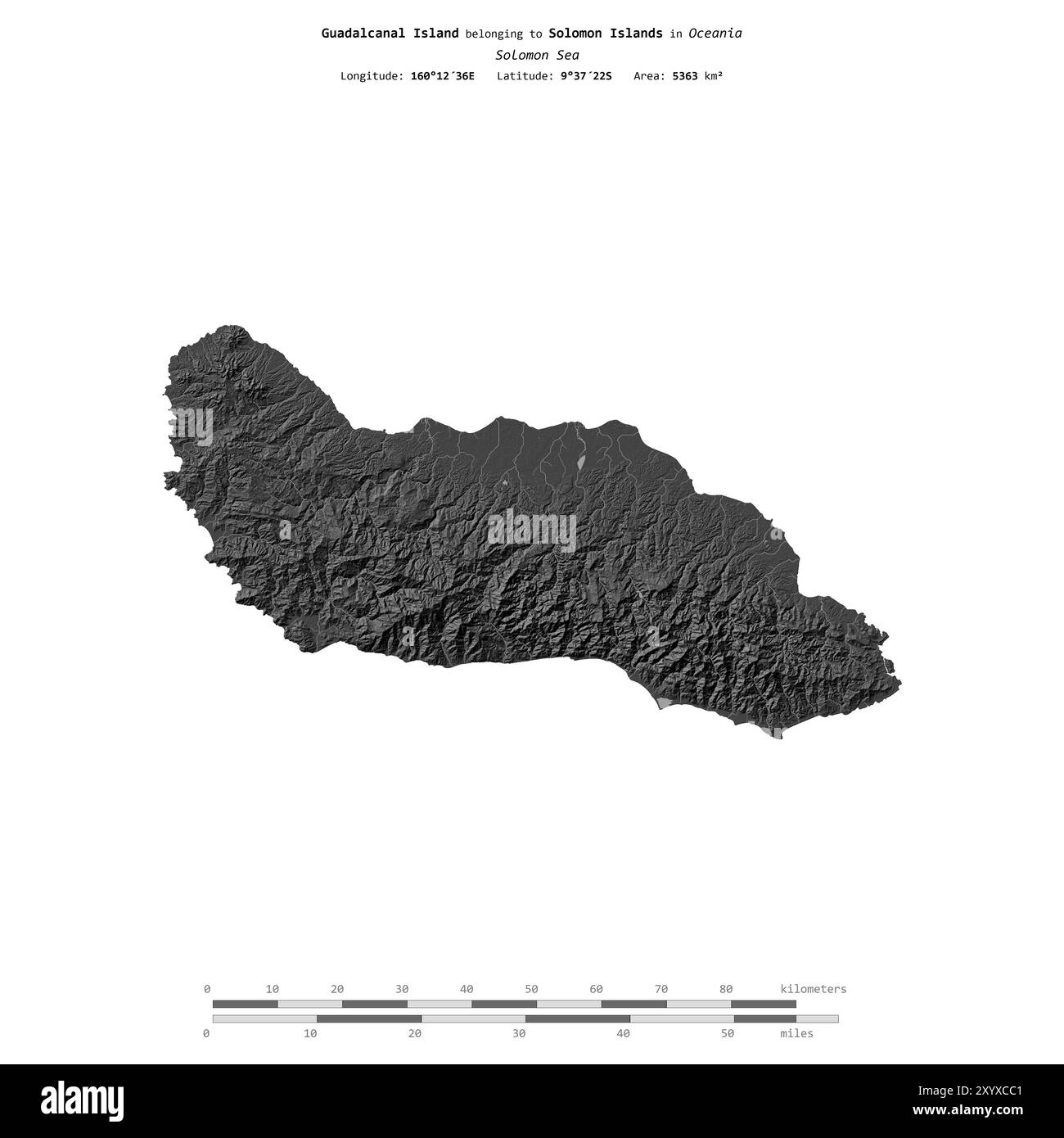 Guadalcanal Island in the Solomon Sea, belonging to Solomon Islands ...