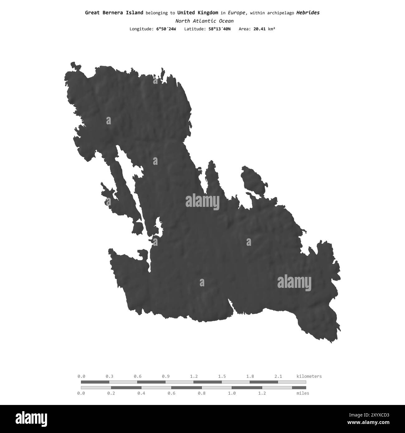 Great Bernera Island in the North Atlantic Ocean, belonging to United ...