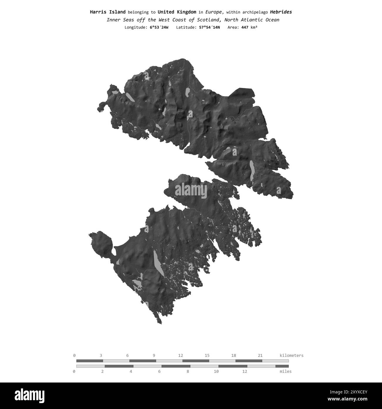 Harris Island in the North Atlantic Ocean, belonging to United Kingdom ...