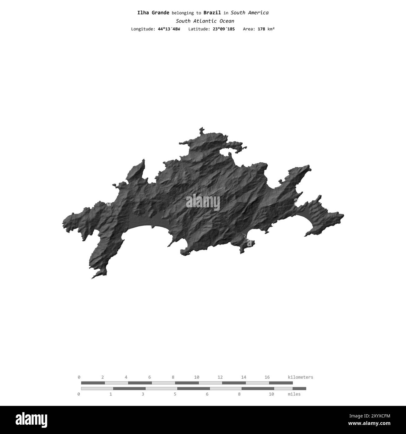 Ilha Grande in the South Atlantic Ocean, belonging to Brazil, isolated ...