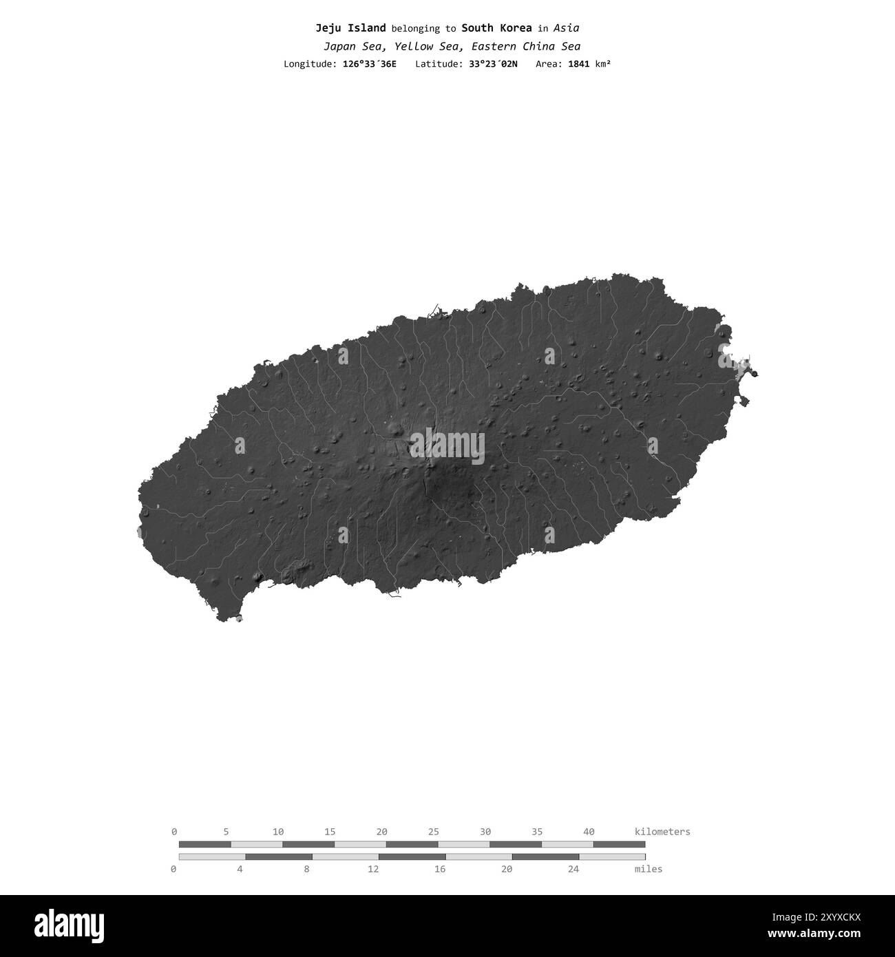 Jeju Island in the Japan Sea, belonging to South Korea, isolated on a ...