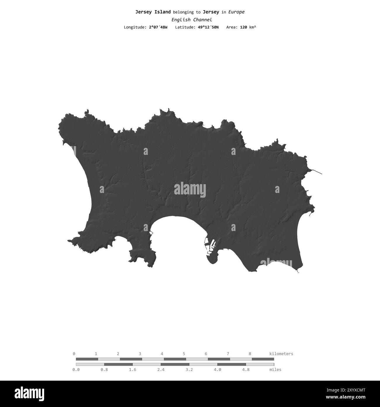 Jersey Island in the English Channel, belonging to Jersey, isolated on ...