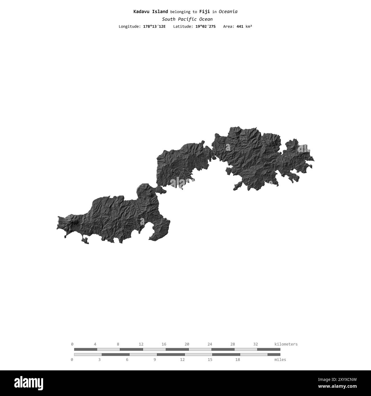 Kadavu Island in the South Pacific Ocean, belonging to Fiji, isolated ...