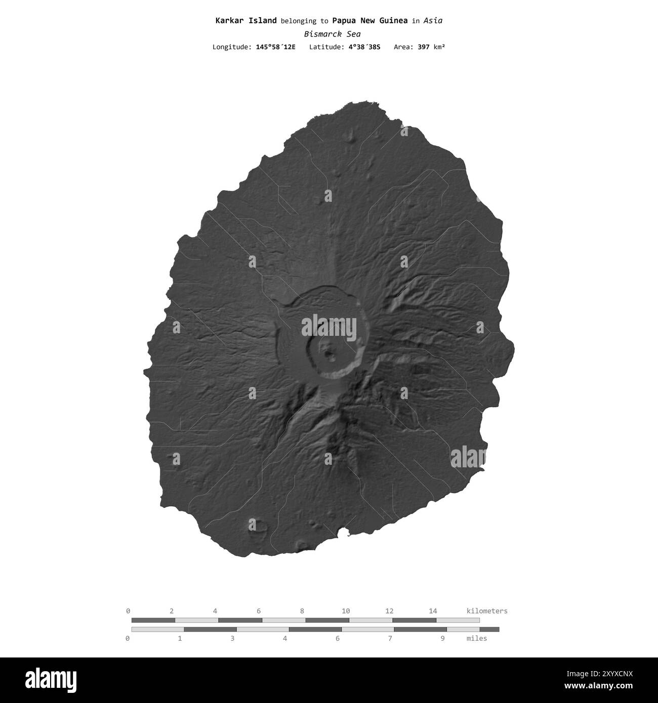 Karkar Island in the Bismarck Sea, belonging to Papua New Guinea ...