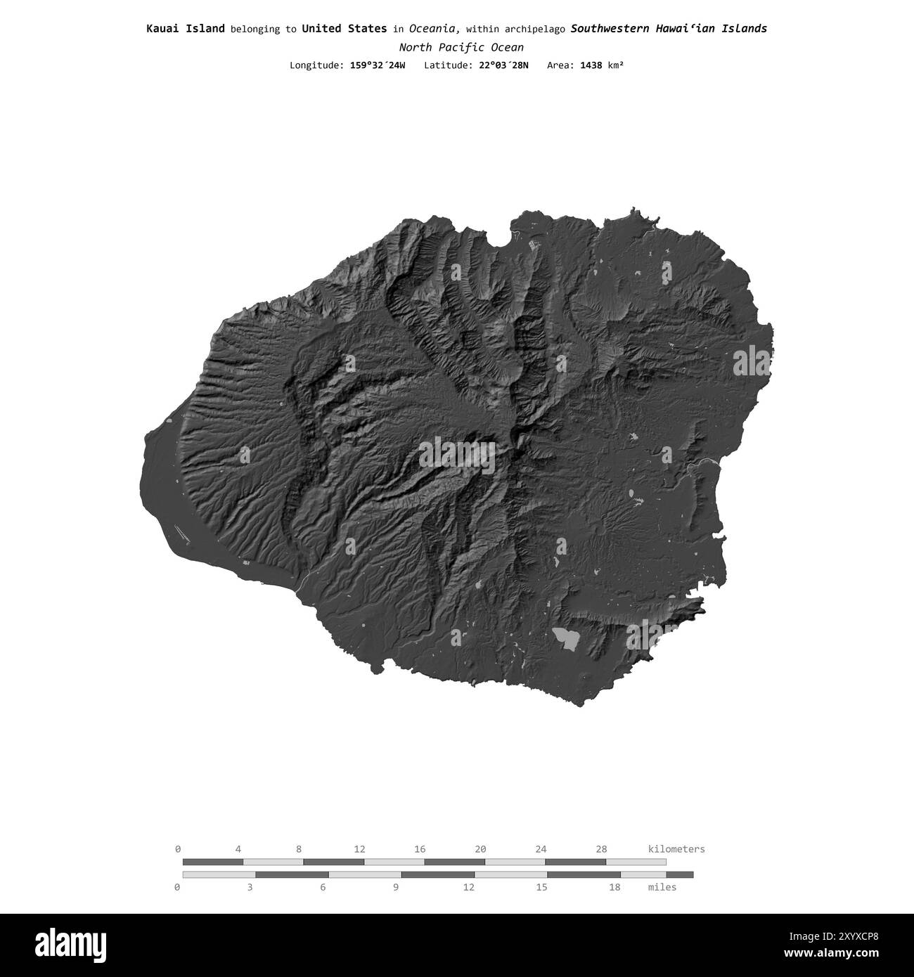 Kauai outline map Cut Out Stock Images & Pictures - Alamy
