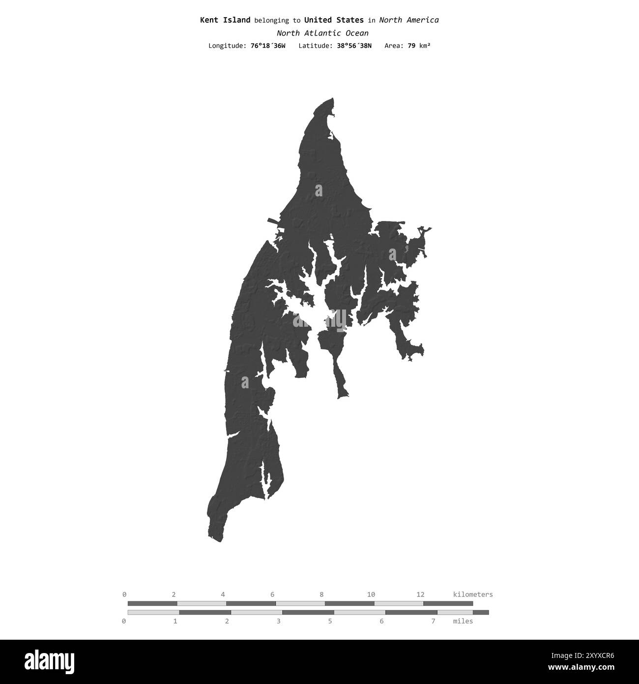Kent Island in the North Atlantic Ocean, belonging to United States ...