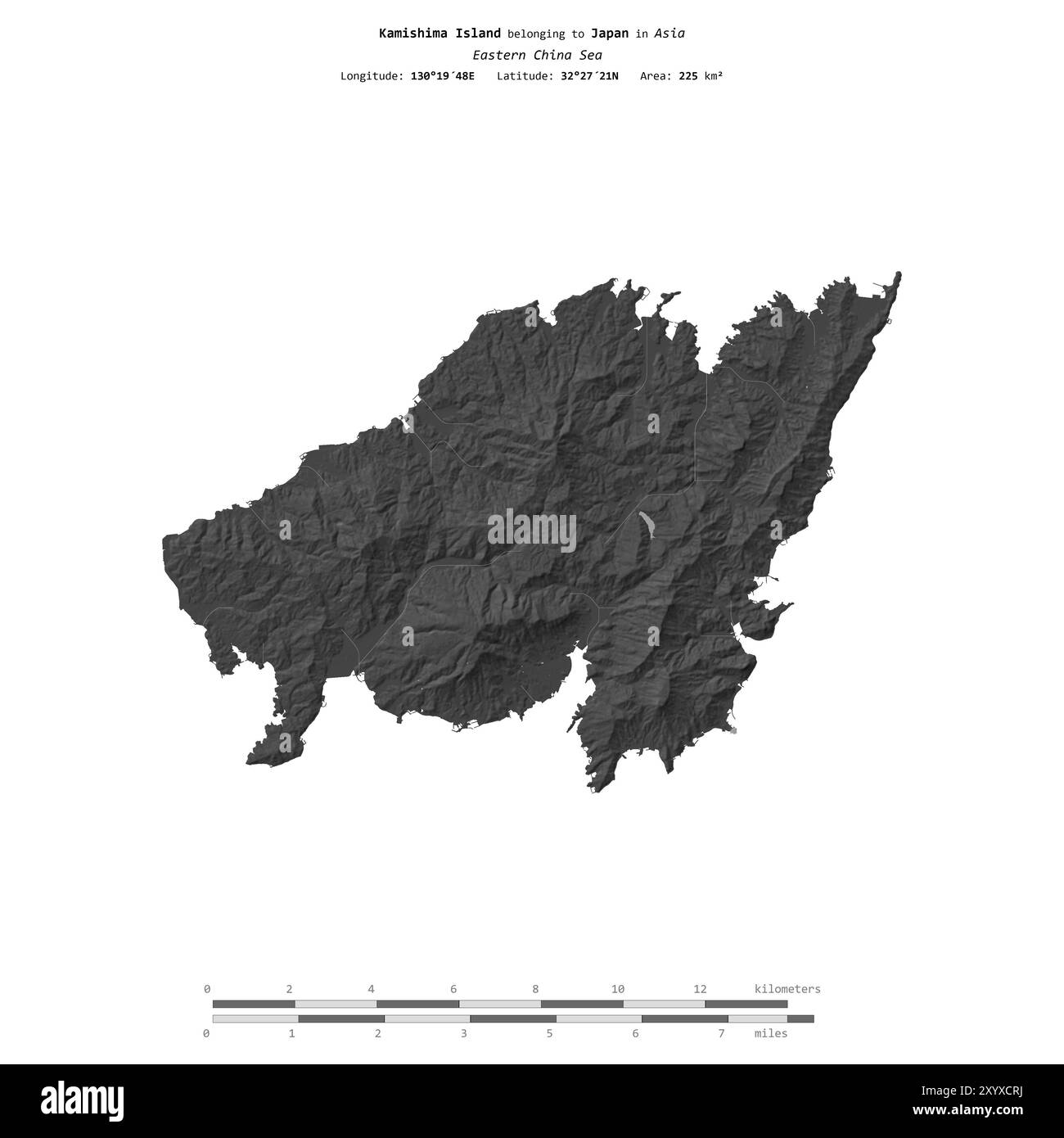 Kamishima Island in the Eastern China Sea, belonging to Japan, isolated ...