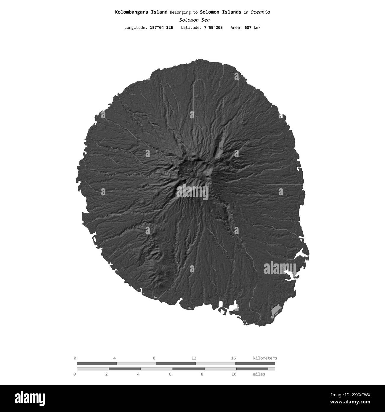 Kolombangara Island in the Solomon Sea, belonging to Solomon Islands ...
