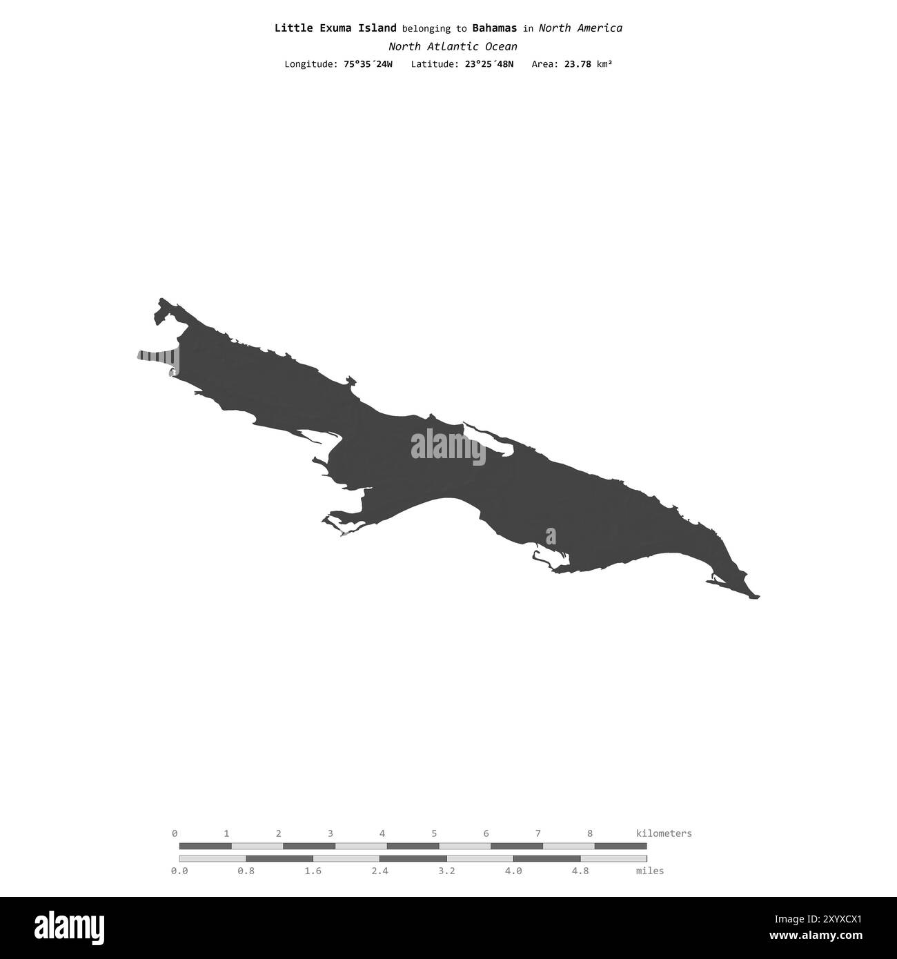 Little Exuma Island in the North Atlantic Ocean, belonging to Bahamas ...