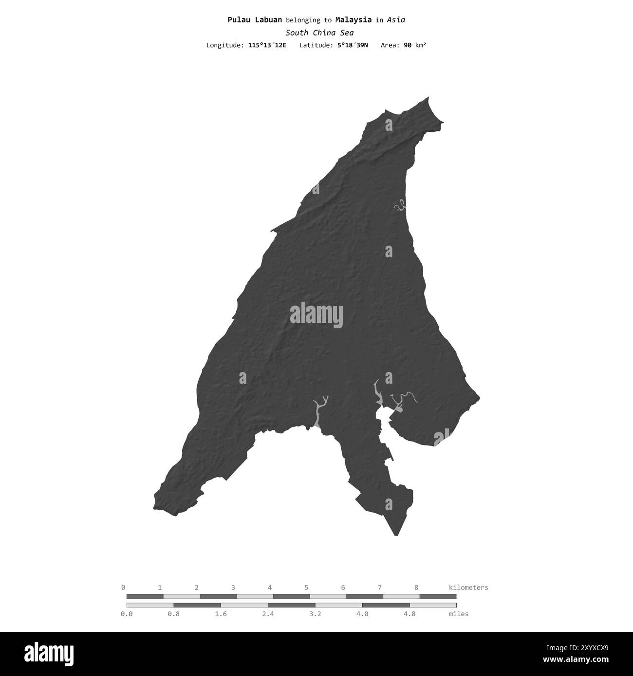 Malaysia map zoom border physical hi-res stock photography and images ...