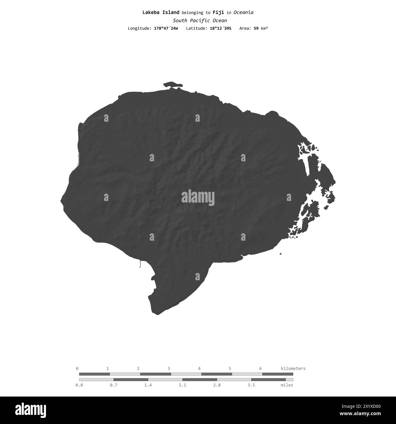 Lakeba Island in the South Pacific Ocean, belonging to Fiji, isolated ...