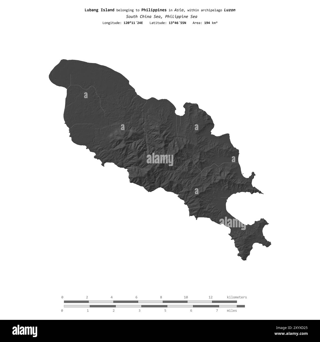 Lubang Island in the Philippine Sea, belonging to Philippines, isolated ...