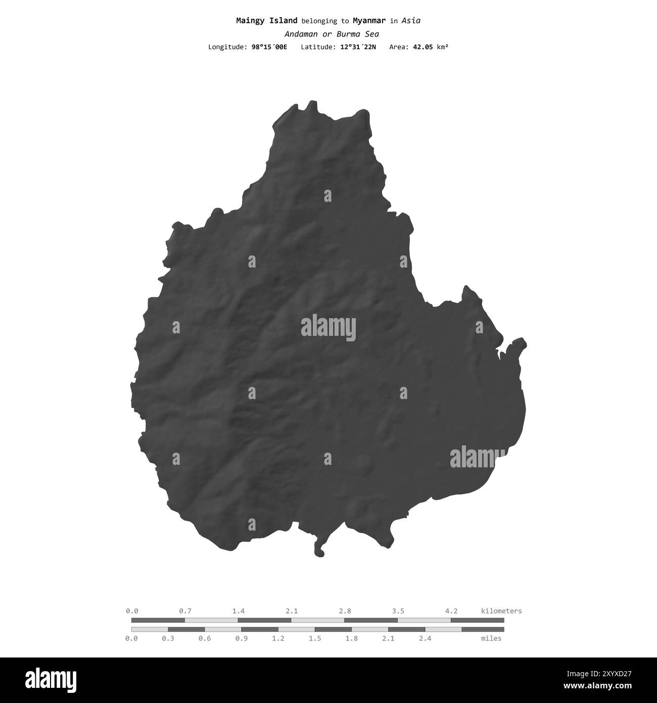 Maingy Island in the Andaman or Burma Sea, belonging to Myanmar ...