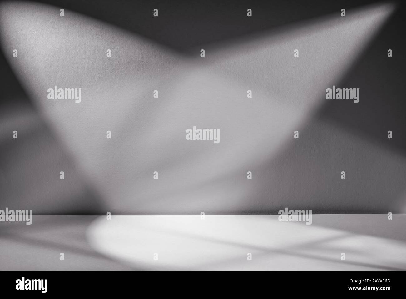 Creative lighting with light beams and shadows on minimalistic ...