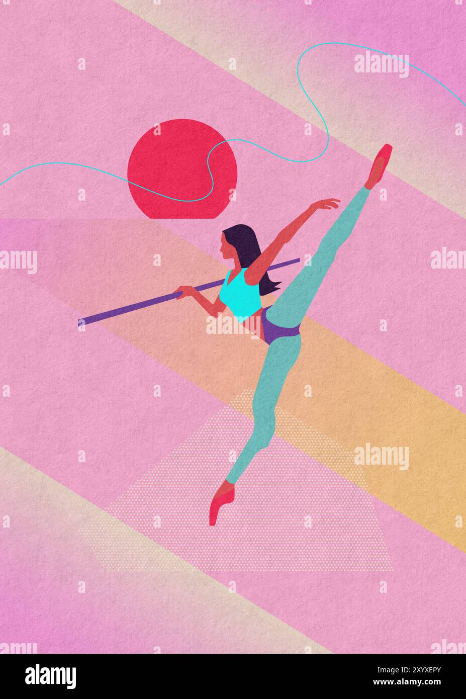 Elegant Ballerina in Motion Captures Grace and Poise Mid-Pose Against a ...