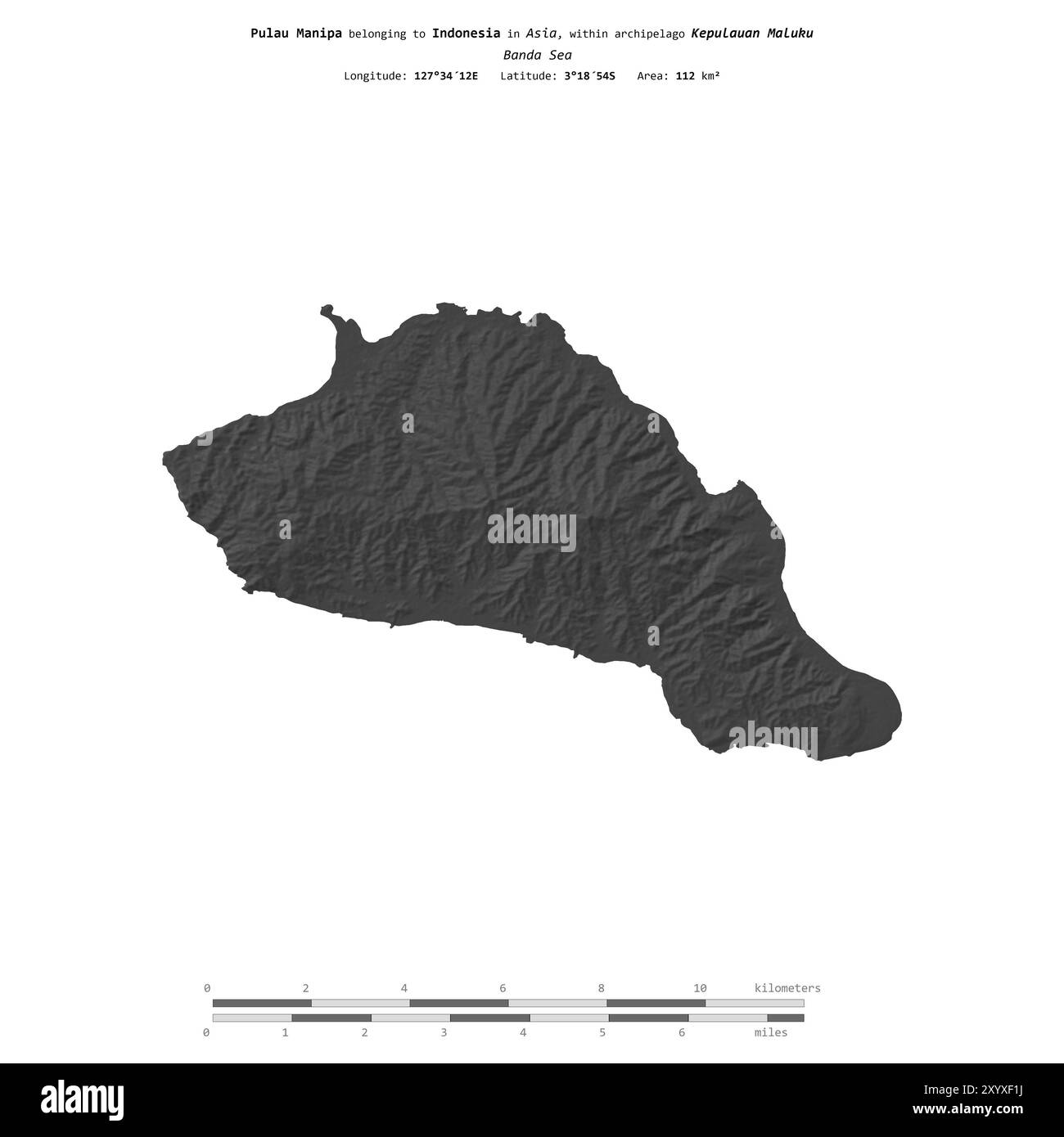 Pulau Manipa in the Banda Sea, belonging to Indonesia, isolated on a ...