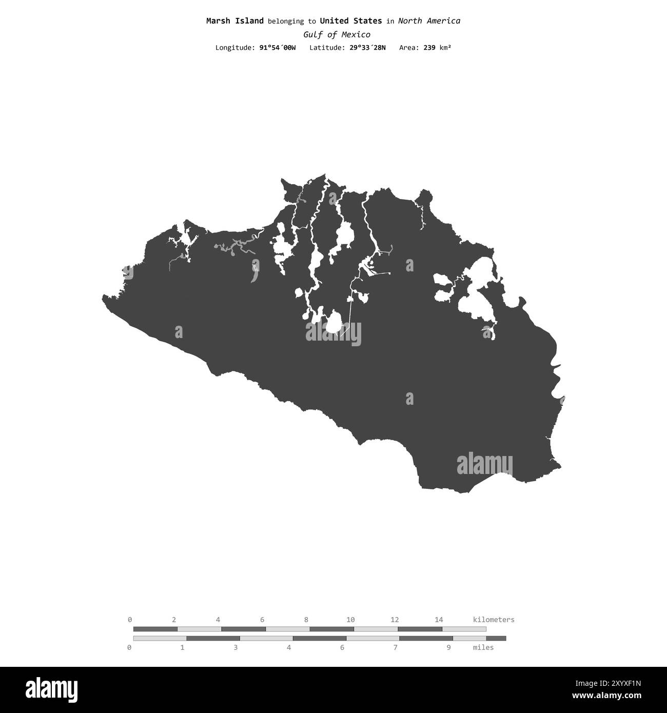 Marsh Island in the Gulf of Mexico, belonging to United States ...