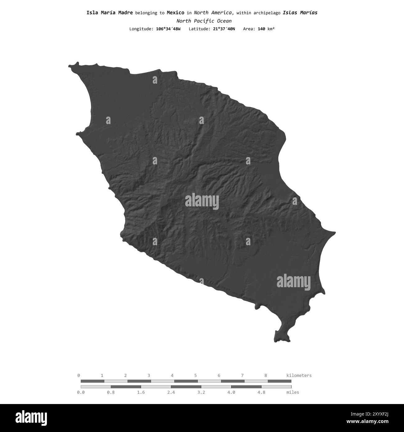 Isla Maria Madre in the North Pacific Ocean, belonging to Mexico ...