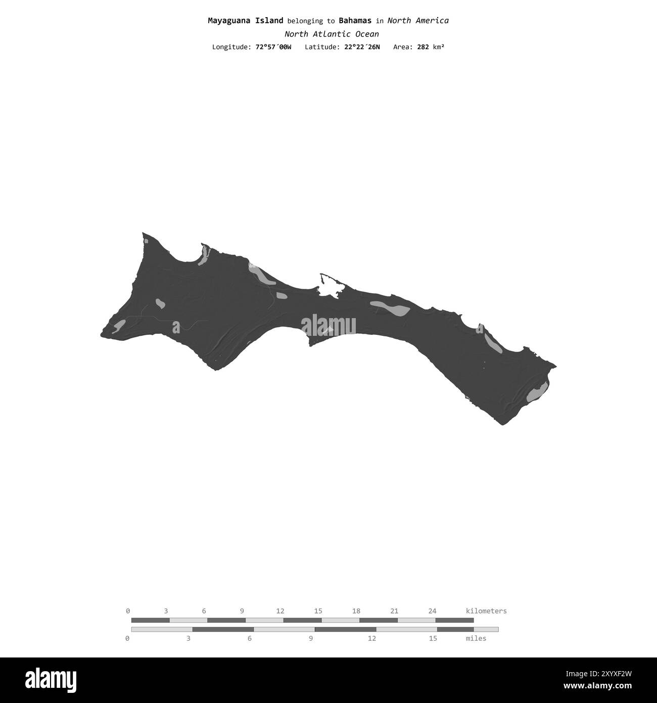 Mayaguana Island in the North Atlantic Ocean, belonging to Bahamas ...