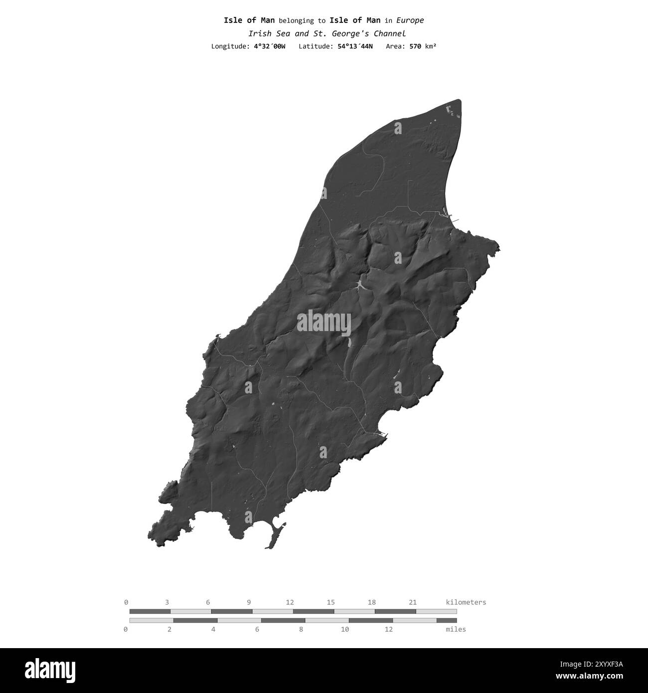 Isle of Man in the Irish Sea and St. George's Channel, belonging to ...