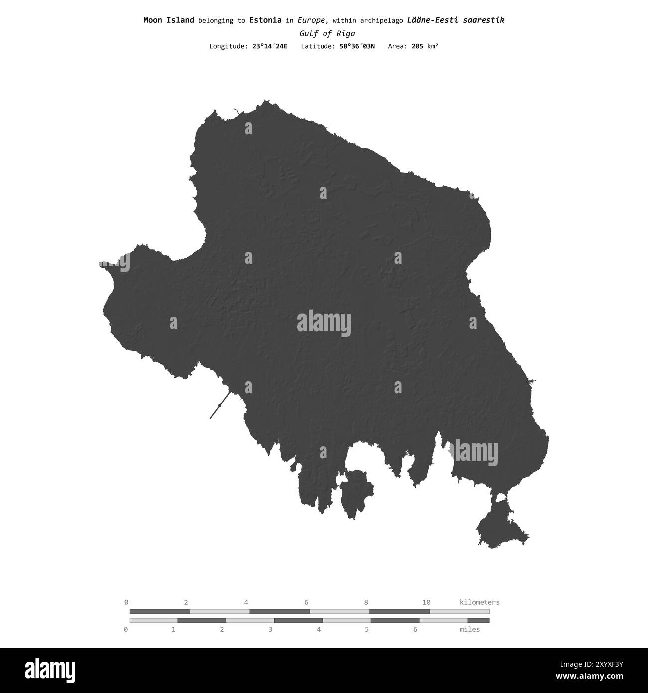 Moon Island in the Gulf of Riga, belonging to Estonia, isolated on a ...