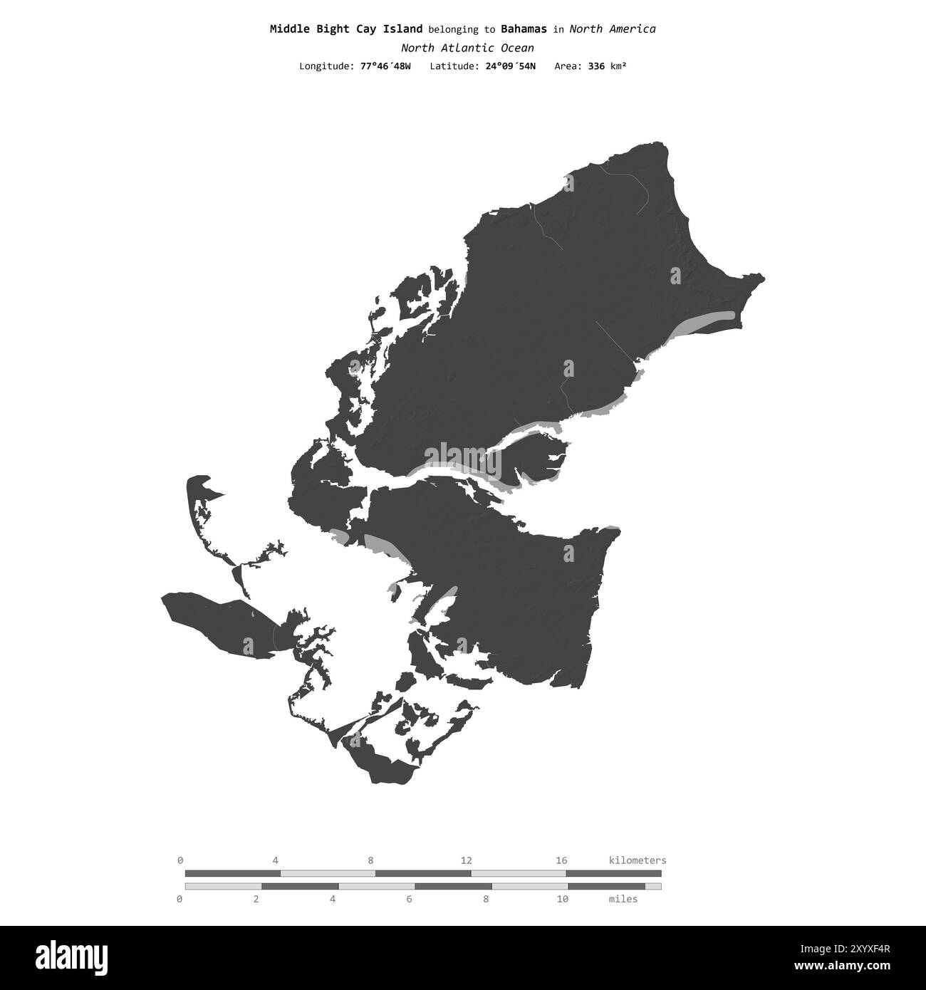 Middle Bight Cay Island in the North Atlantic Ocean, belonging to ...