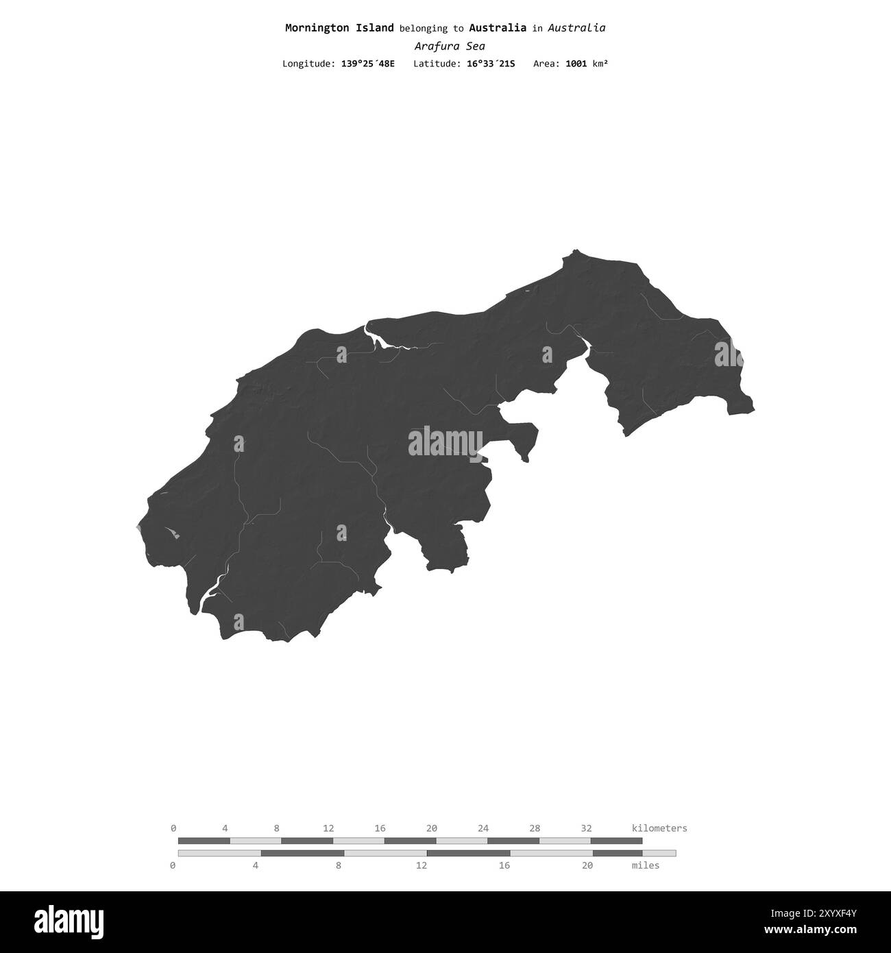 Mornington Island in the Arafura Sea, belonging to Australia, isolated ...