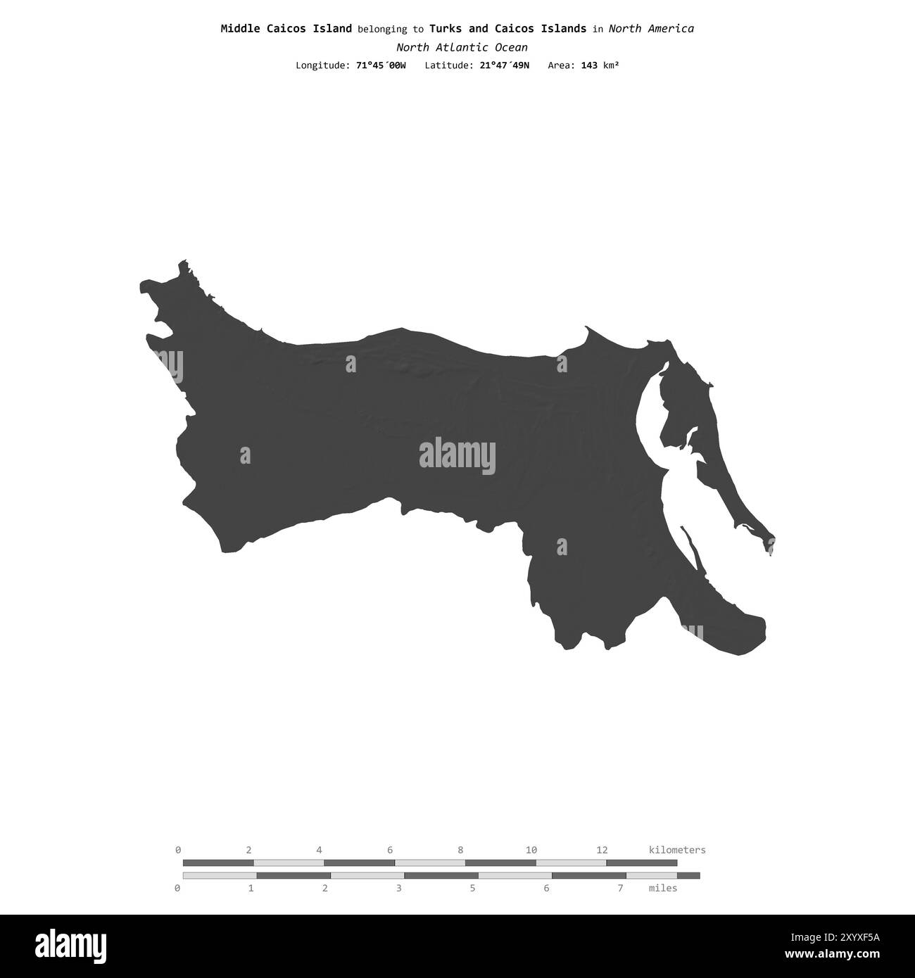 Middle Caicos Island in the North Atlantic Ocean, belonging to Turks ...