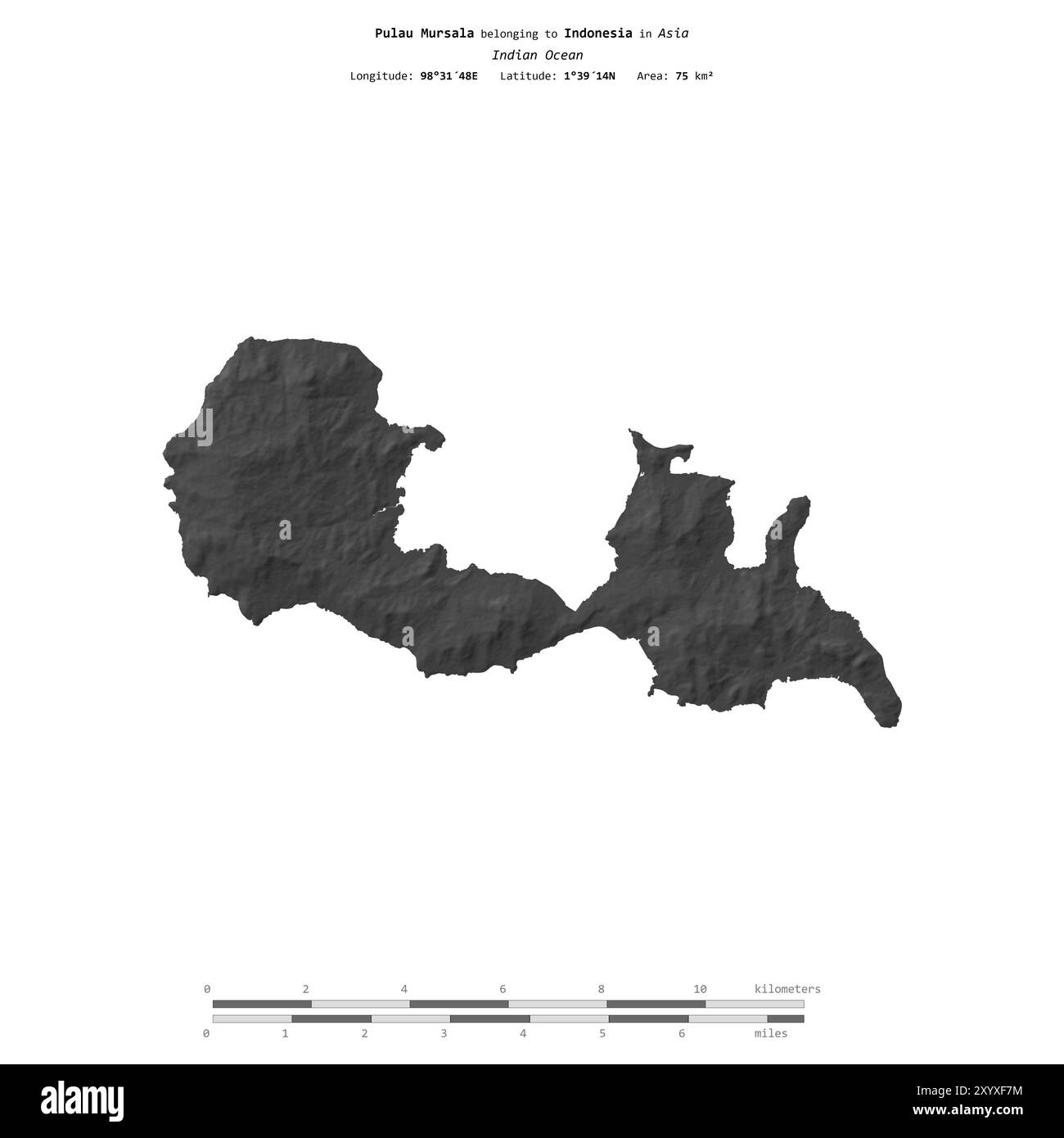 Pulau Mursala in the Indian Ocean, belonging to Indonesia, isolated on ...