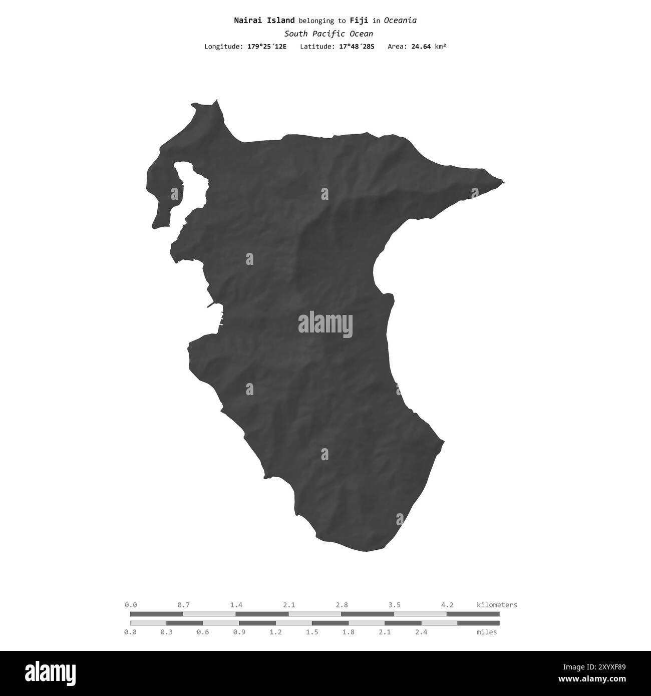 Nairai Island in the South Pacific Ocean, belonging to Fiji, isolated ...