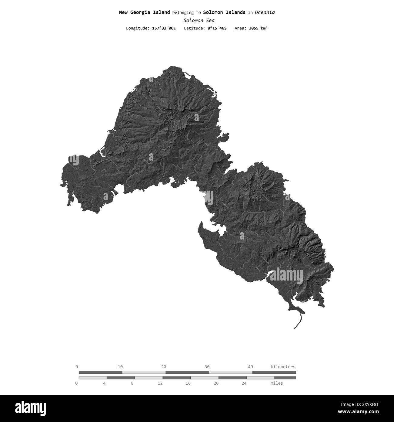 New Georgia Island in the Solomon Sea, belonging to Solomon Islands ...